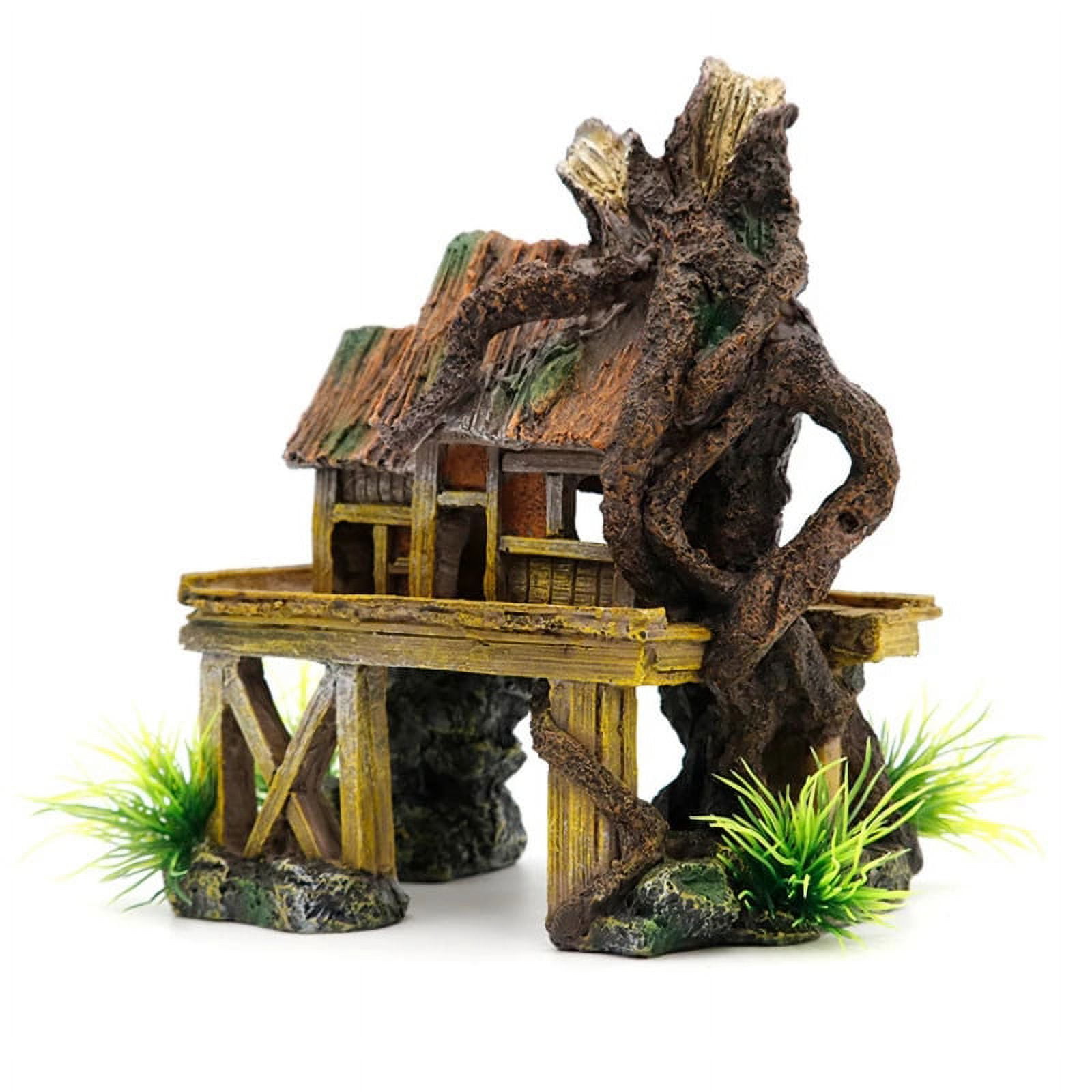 Aquarium Decoration Artificial Fish Reptile House Shelter Fish Tank ...