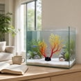 Aquarium Decoration, Artificial Sea Branch Plastic Plant with Base for ...