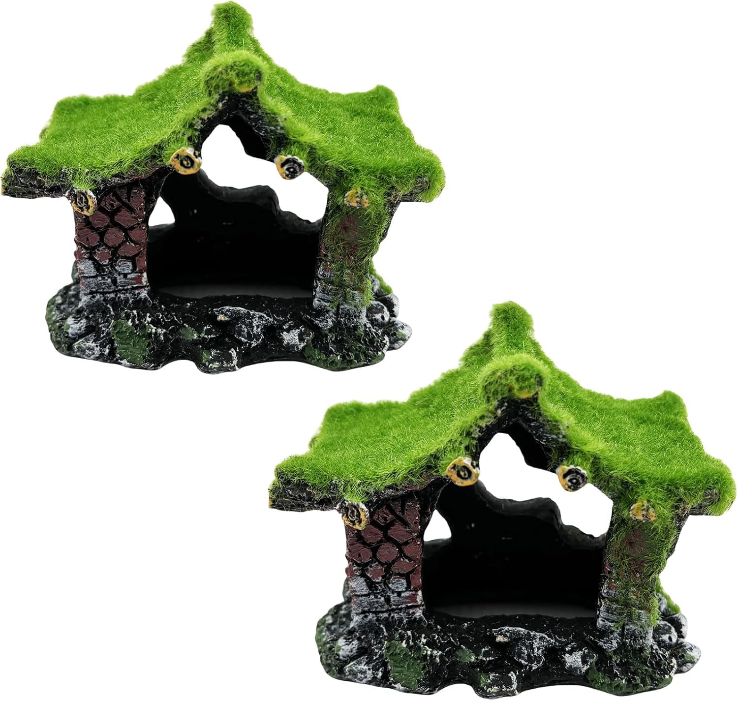 Aquarium Decoration House Resin Hollow Betta Hideout House Fish Hide ...