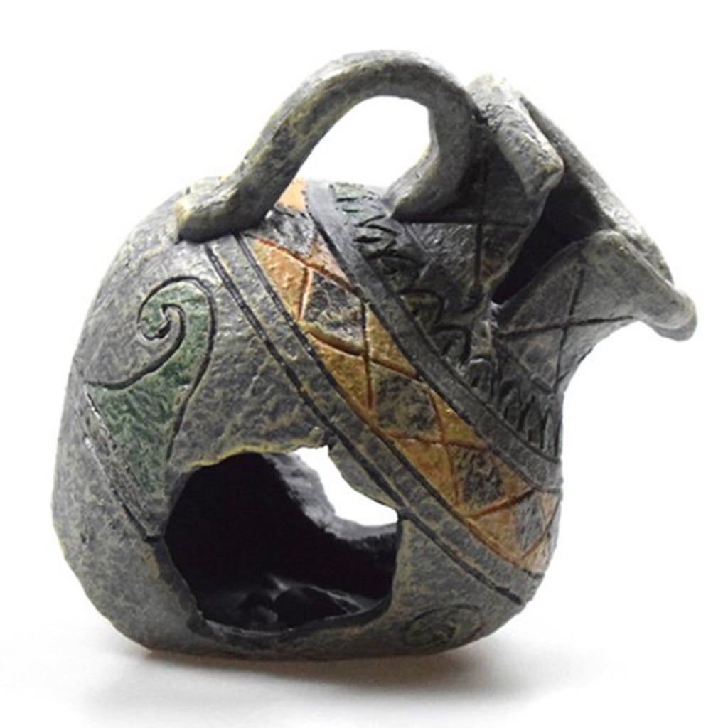 Aquarium Decoration Resin Broken Pottery Vase Fish for Tank Ornament ...