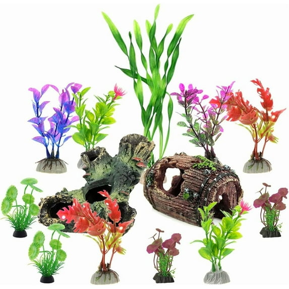 Aquarium Decorations Fish-Tank Accessories Plants - Fish Tank Decor Kit ...