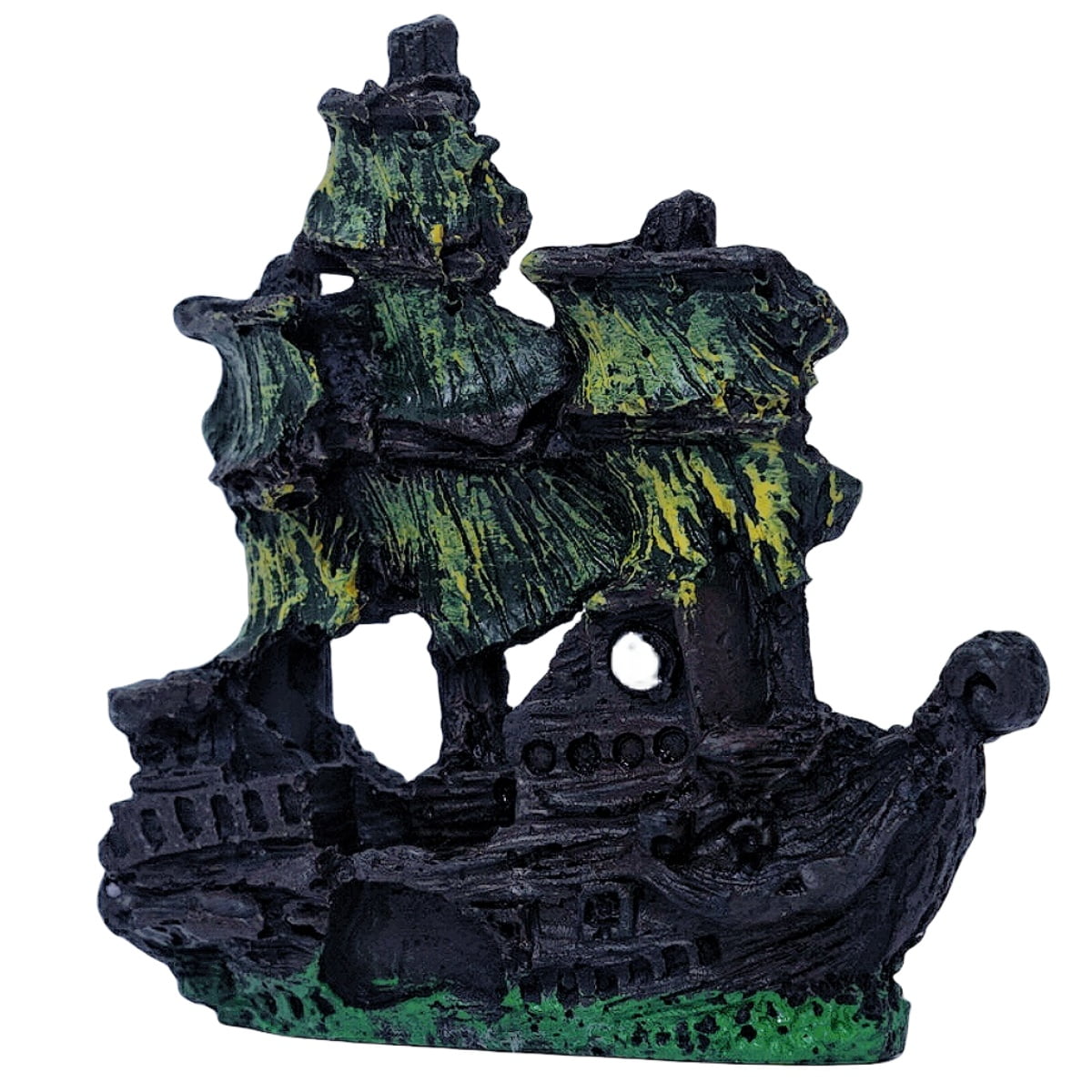 Aquarium Decorations Ornament Small Sailboat Pirate Ship Glass Fish ...