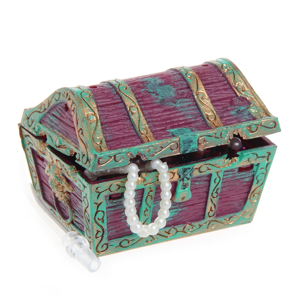 Aquarium Decorations Resin Treasure Chest Small Fortune Box Fish for ...