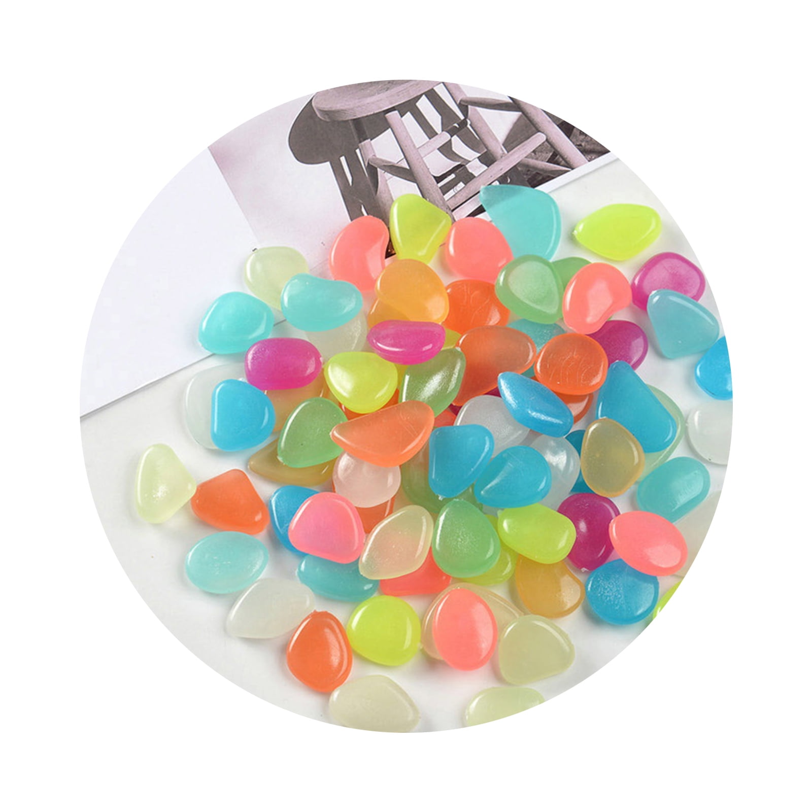 Aquarium-Decorative Pebbles Fluorescent-Rocks Fishtank Underwater ...