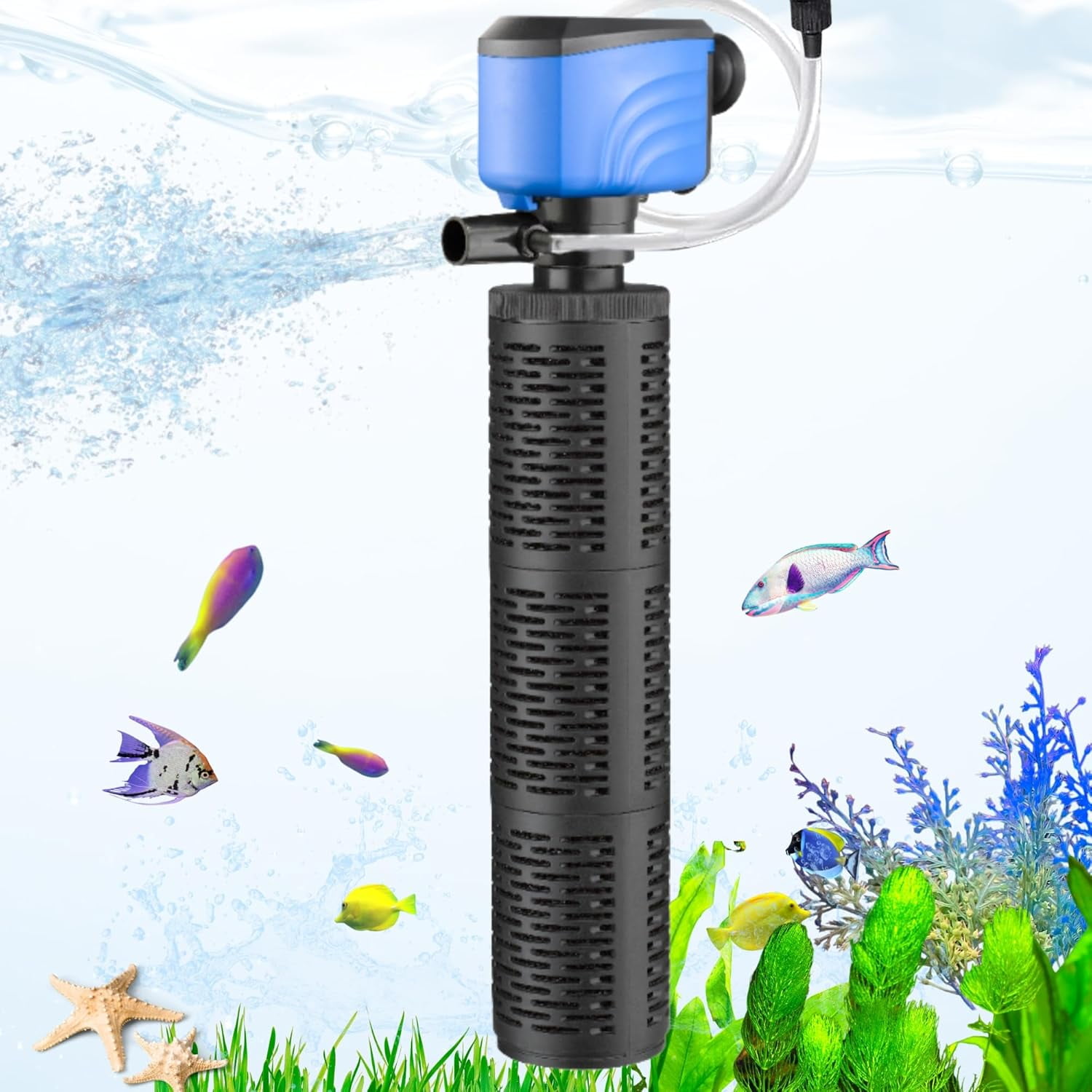 Aquarium Filter, 100-300 Gallon Fish Tank Filter, 660 GPH Internal ...