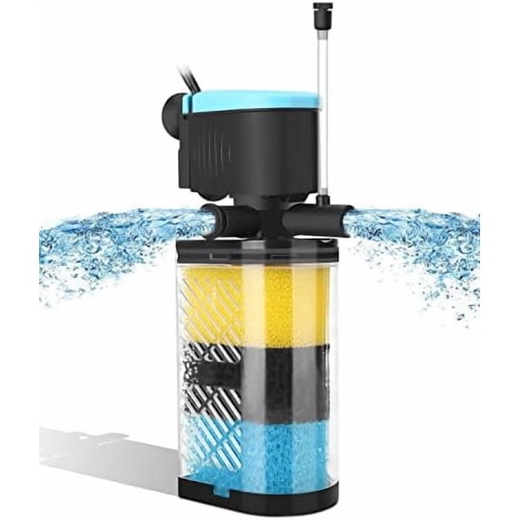 Aquarium Filter 3-Stage in-Tank Filter Internal Fish Tank Filter Turtle ...