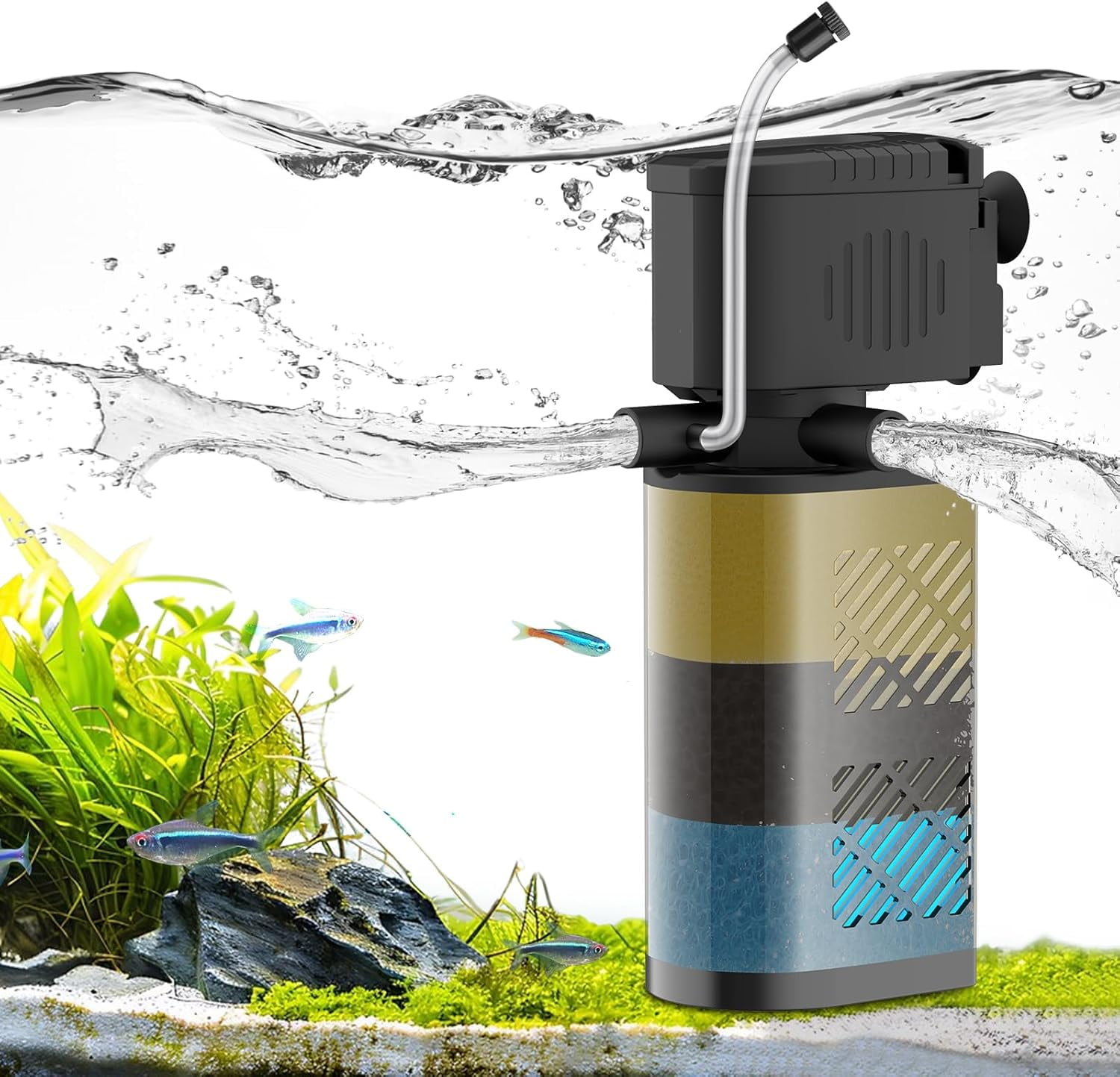 Aquarium Filter for 60-100 Gallon Tanks, Internal Large Fish Tank ...