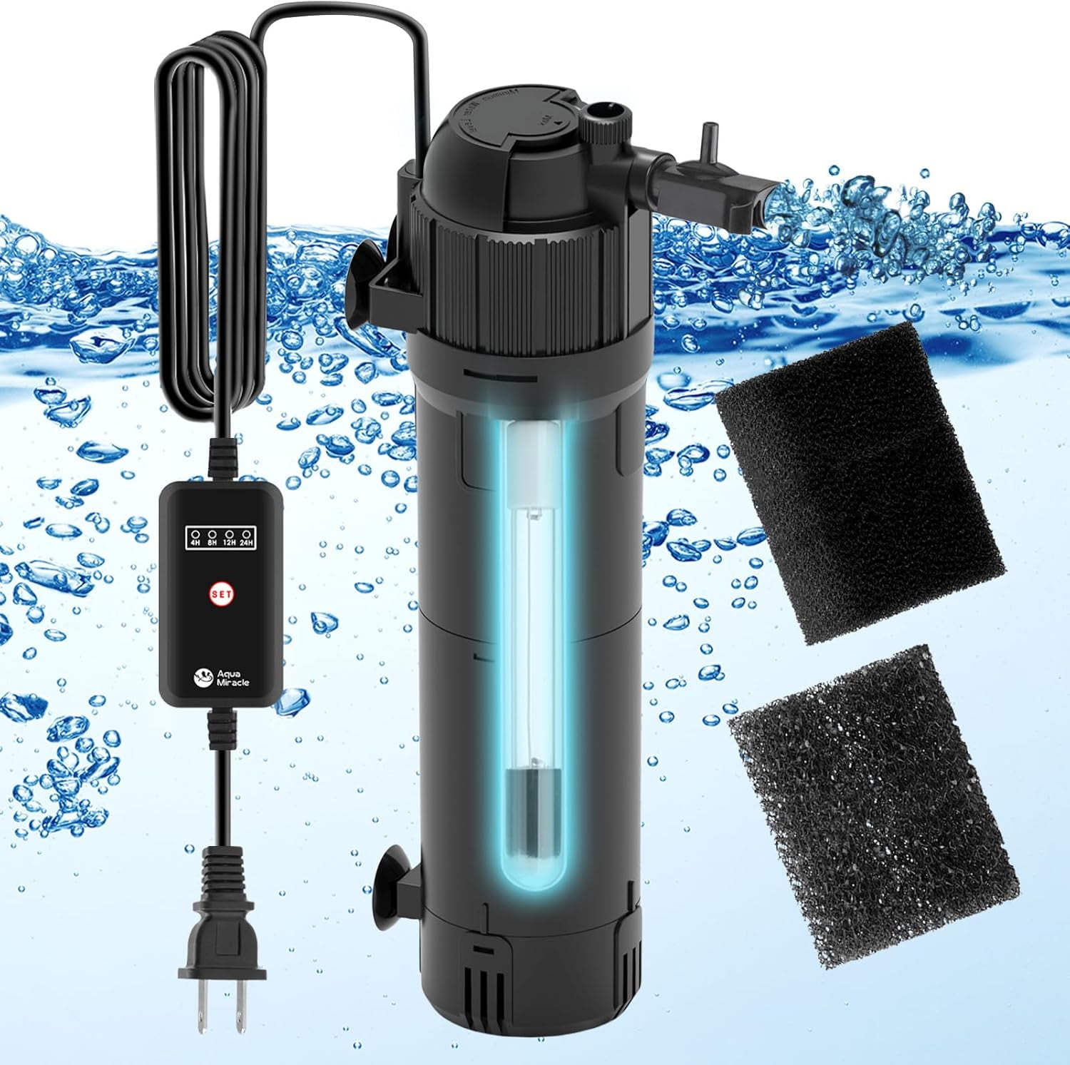 Aquarium Filter Fish Tank Filters Green Water Cleaning Filter Pump with ...