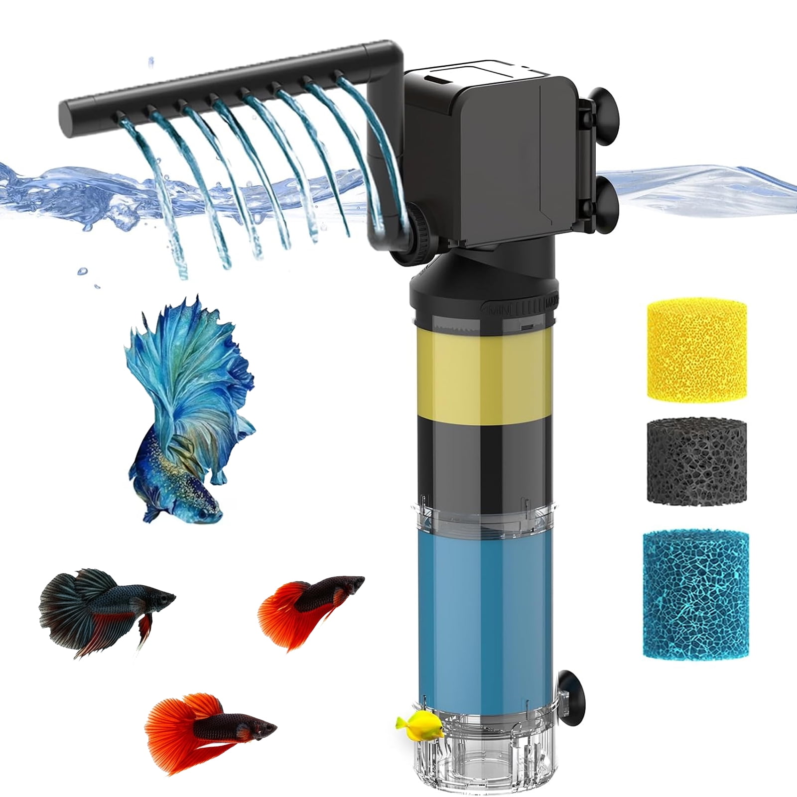 Aquarium Filter,OneHouse Fish Tank Filter 300 GPH Green Water Cleaning ...