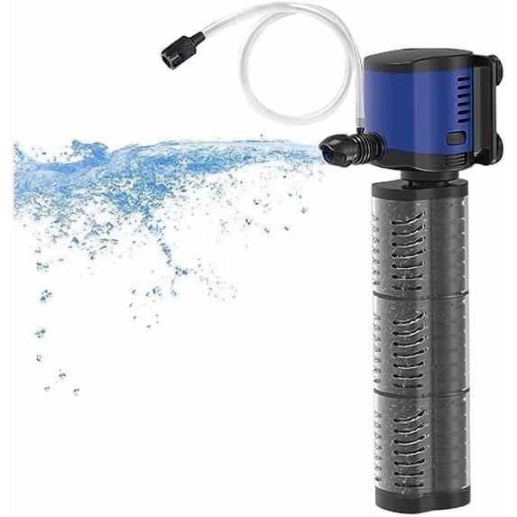 Aquarium Filter Powerful 260GPH for 35-75 Gallon Fish Tank Small Pond ...