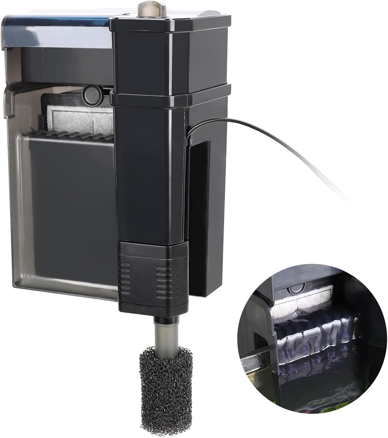 Aquarium Filter, Ultra Quiet Aquarium Hang on Filter, Multi-Stage ...