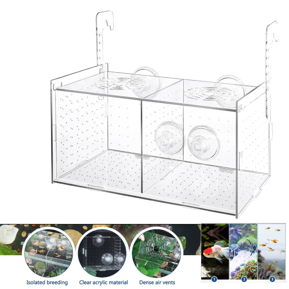 Aquarium Fish Breeding Box, Fish Tank Hatchery Incubator with 4 Suction ...