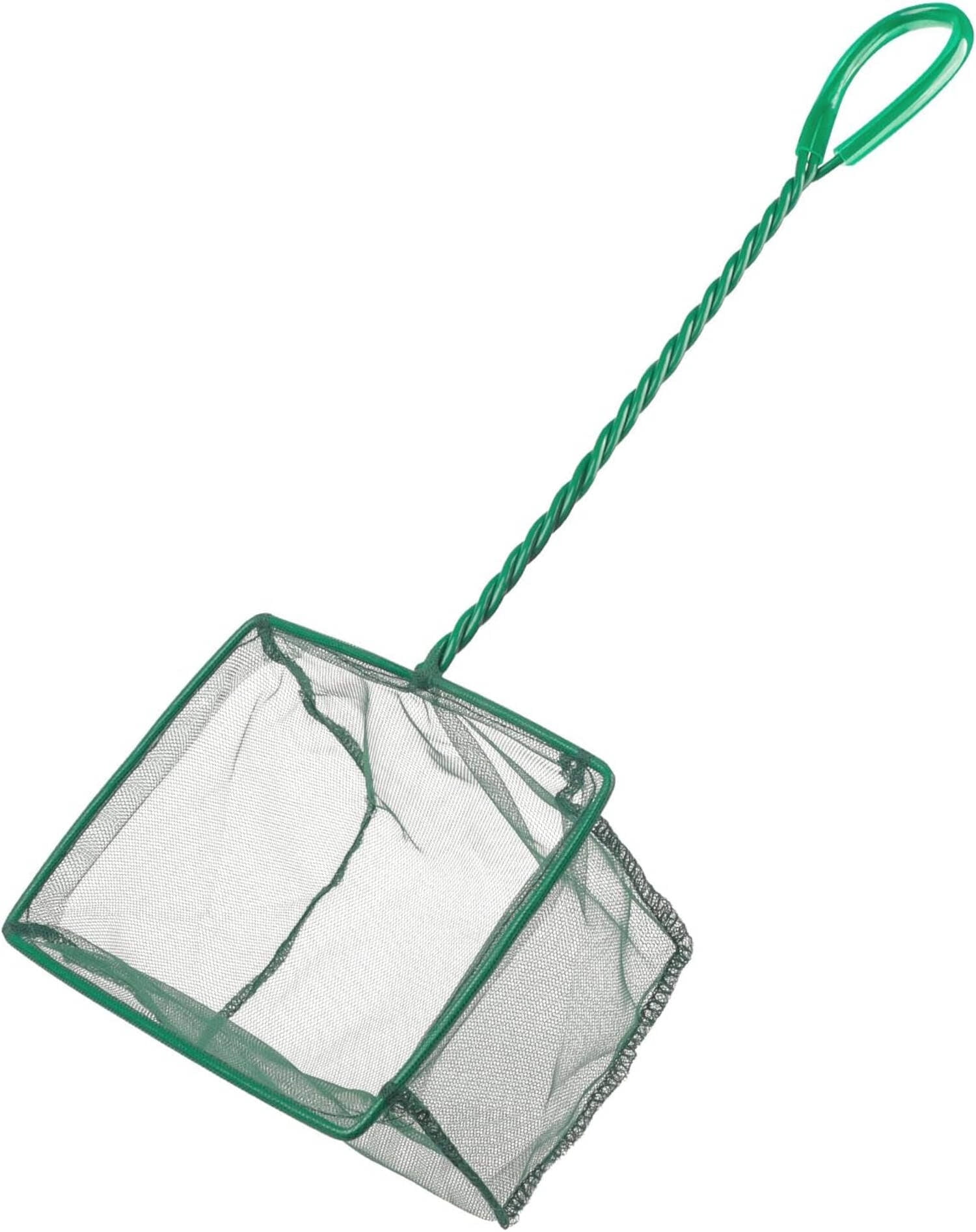 Aquarium Fish Net with Braided Metal Handle Square Net with Soft Fine ...