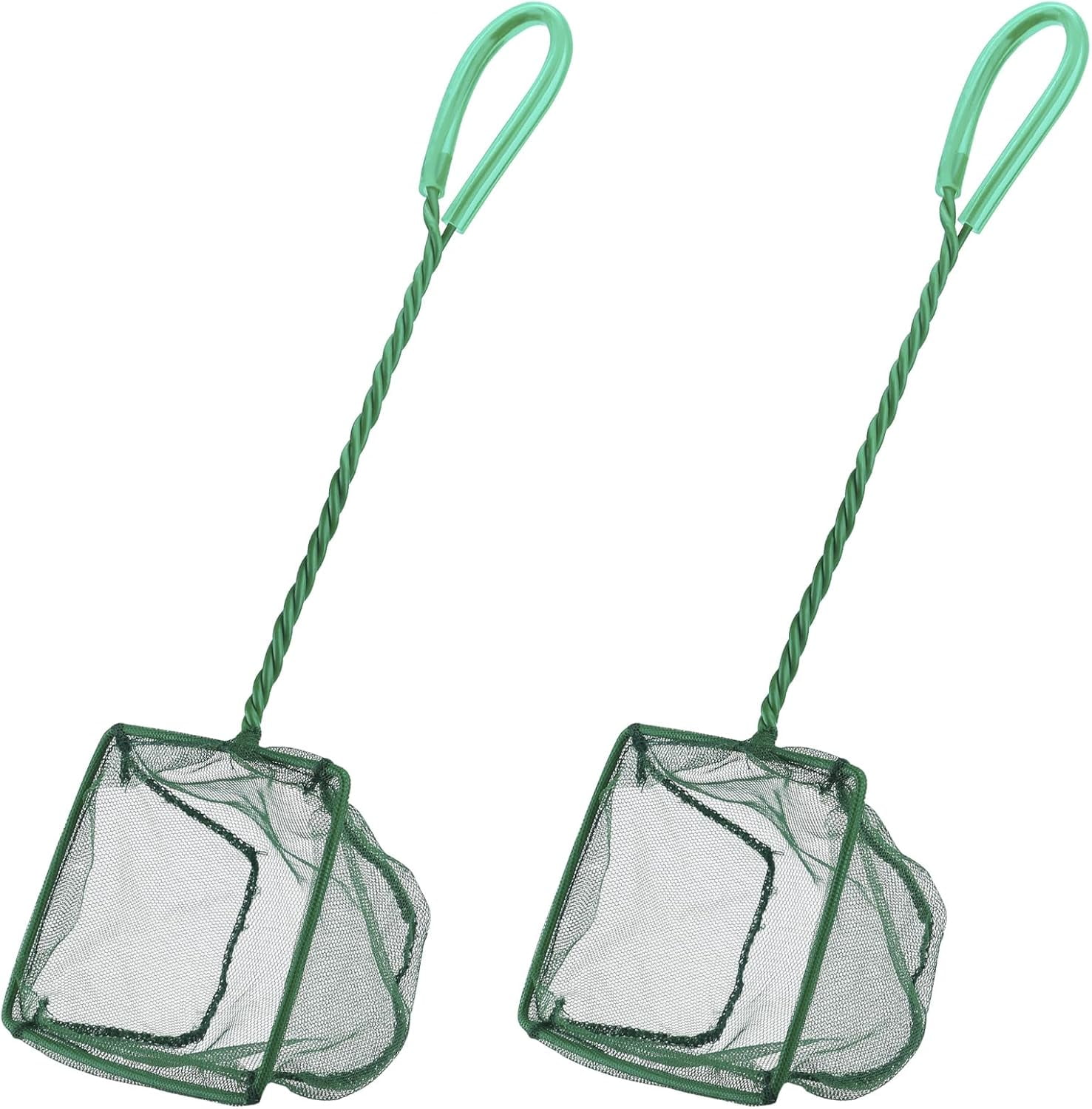 Aquarium Fish Net with Braided Metal Handle Square Net with Soft Fine ...