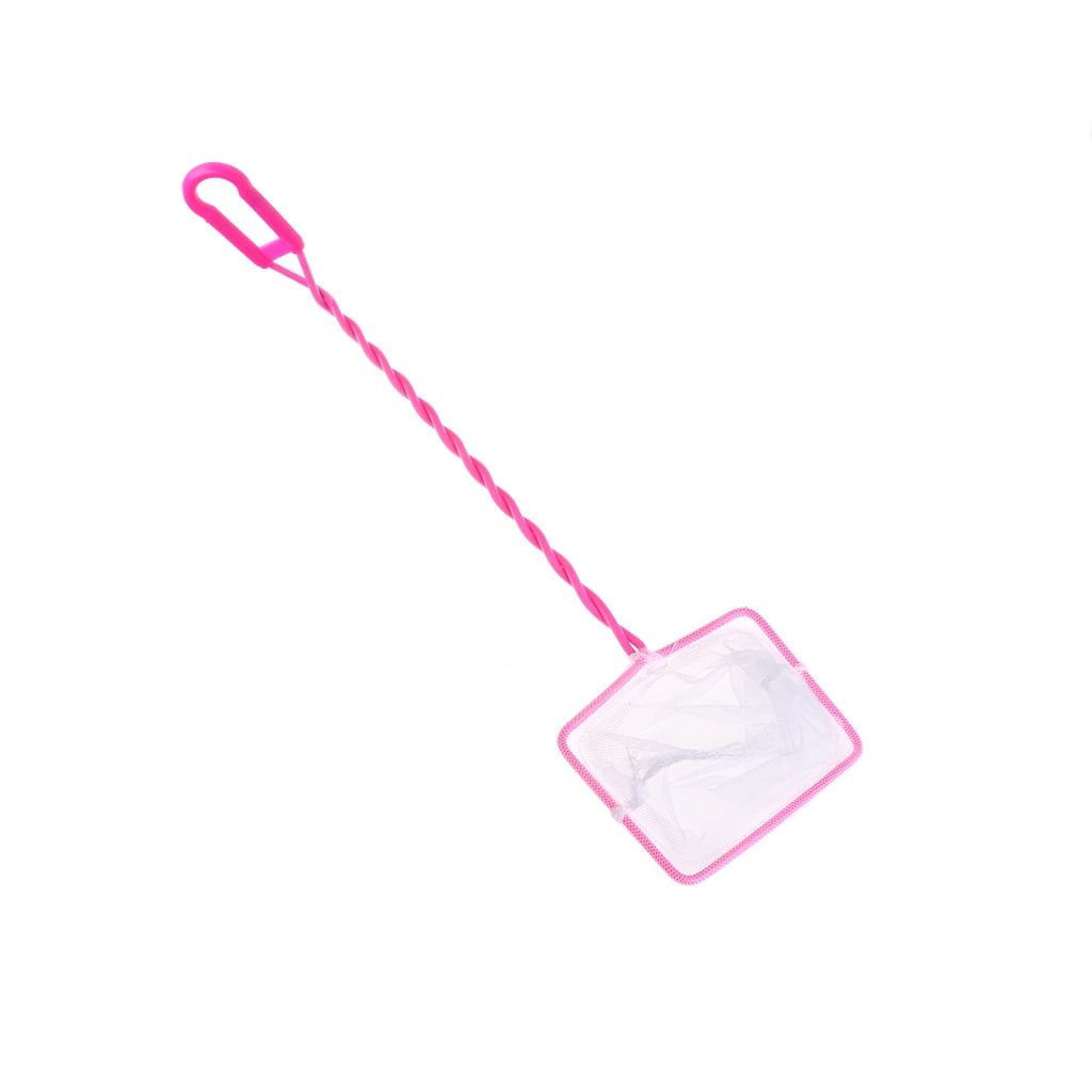 Aquarium Fish Net Fine Mesh Skimmer Small Pink Catching Net Comfortable ...