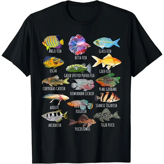 Aquarium Fish Species Chart Fishkeeping Hobbyist Unisex Gift for Fish ...