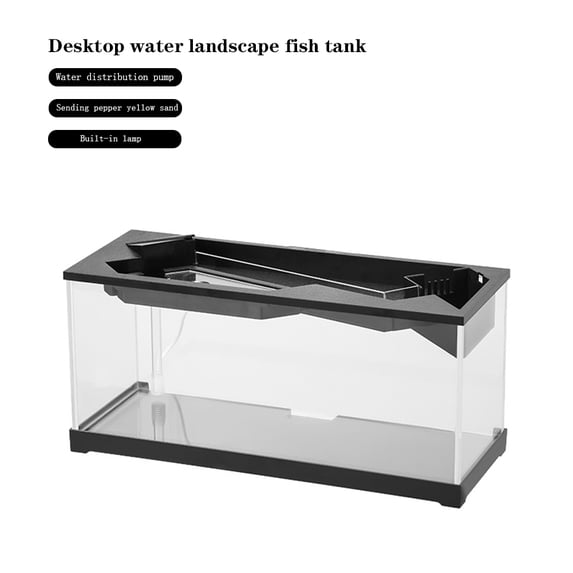 Aquarium Fish Tank Kit with Transparent Cover, Build-in Night Light ...