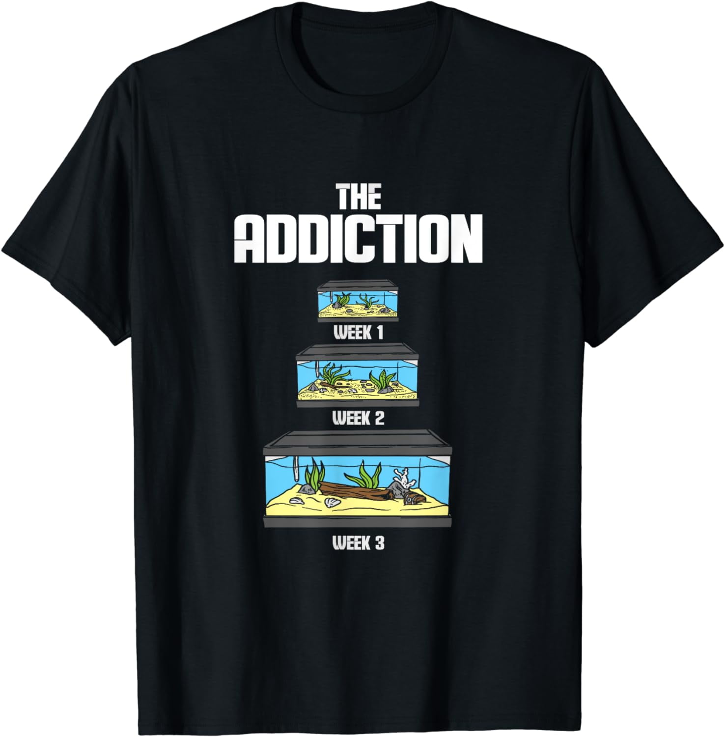 Aquarium Gift Aquarist Tank Addiction Fish Keeping Lover T-Shirt ...
