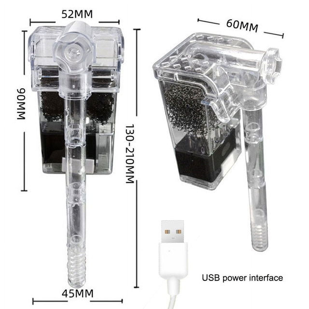 Aquarium Hang On Filter Mini Filter Fish Tank USB power interface 2.5W ...
