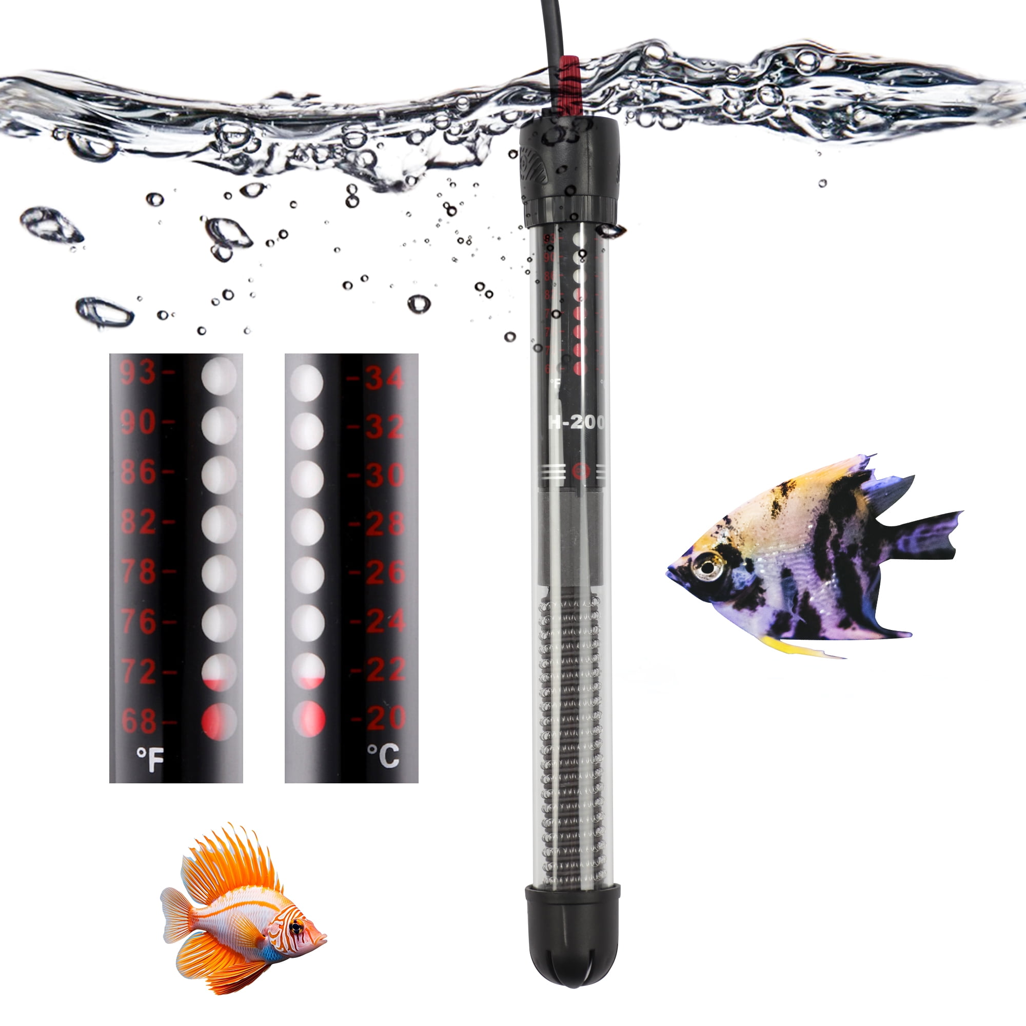 Aquarium Heater 100W/200W/300W Fish Tank Heater with LED Digital ...