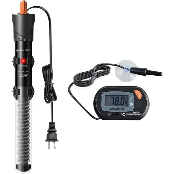 Aquarium Heater 25W/50W/100W/200W/300W, Adjustable Knob Fish Tank ...