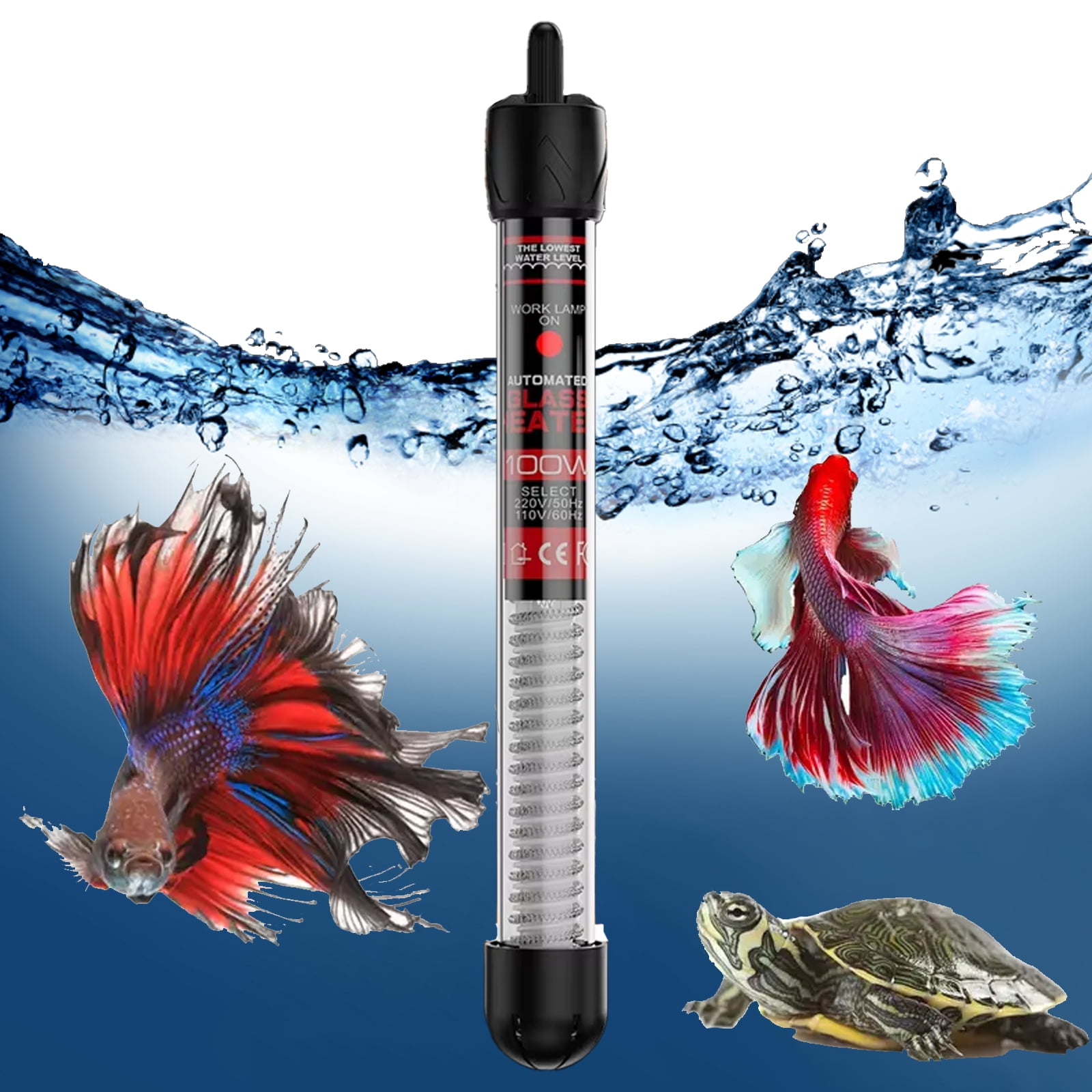Aquarium Heater, 25W/50W/75W/100W/200W/300W Submersible Fish Tank ...