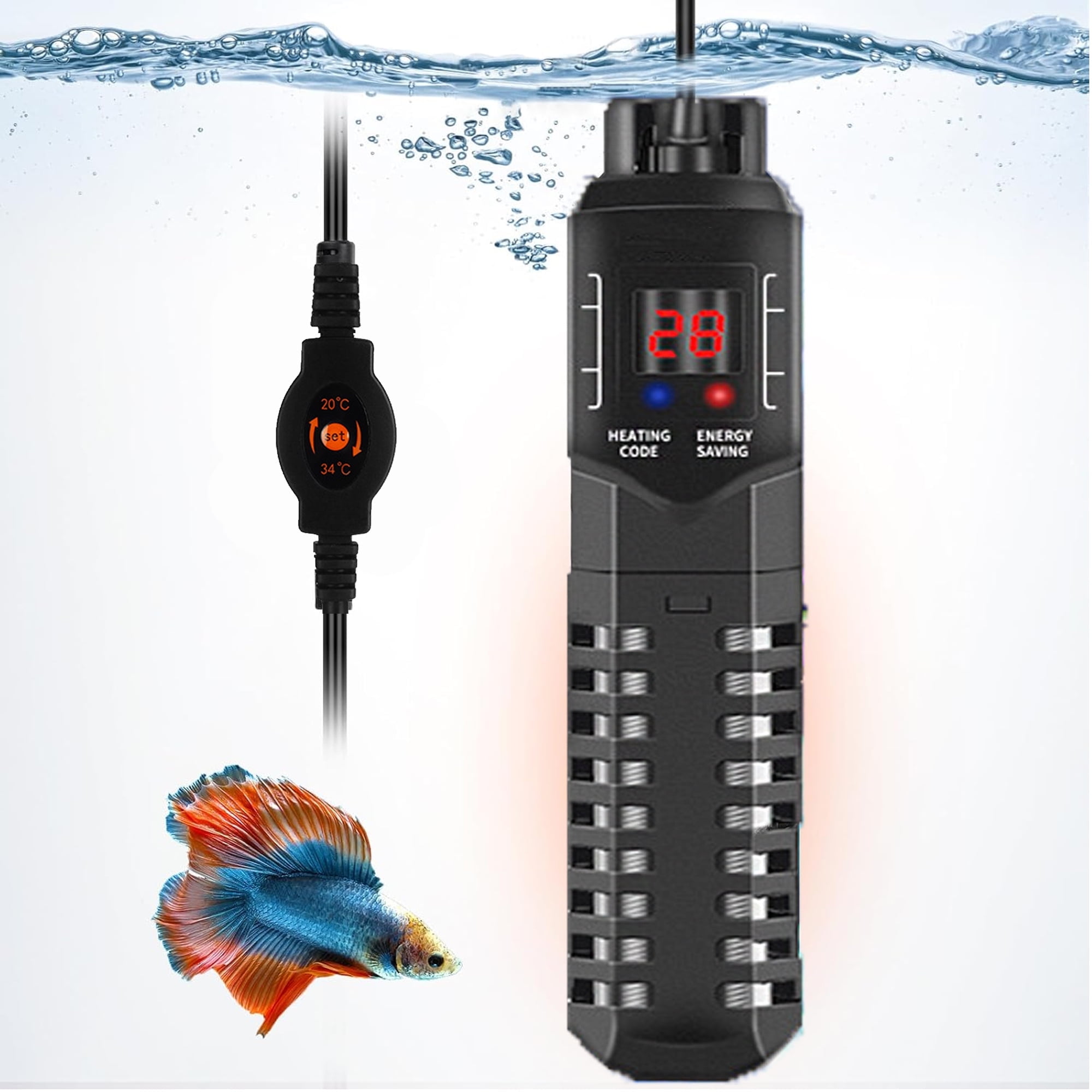 Aquarium Heater,500W Fish Tank Heater,Fully Submersible Portable ...