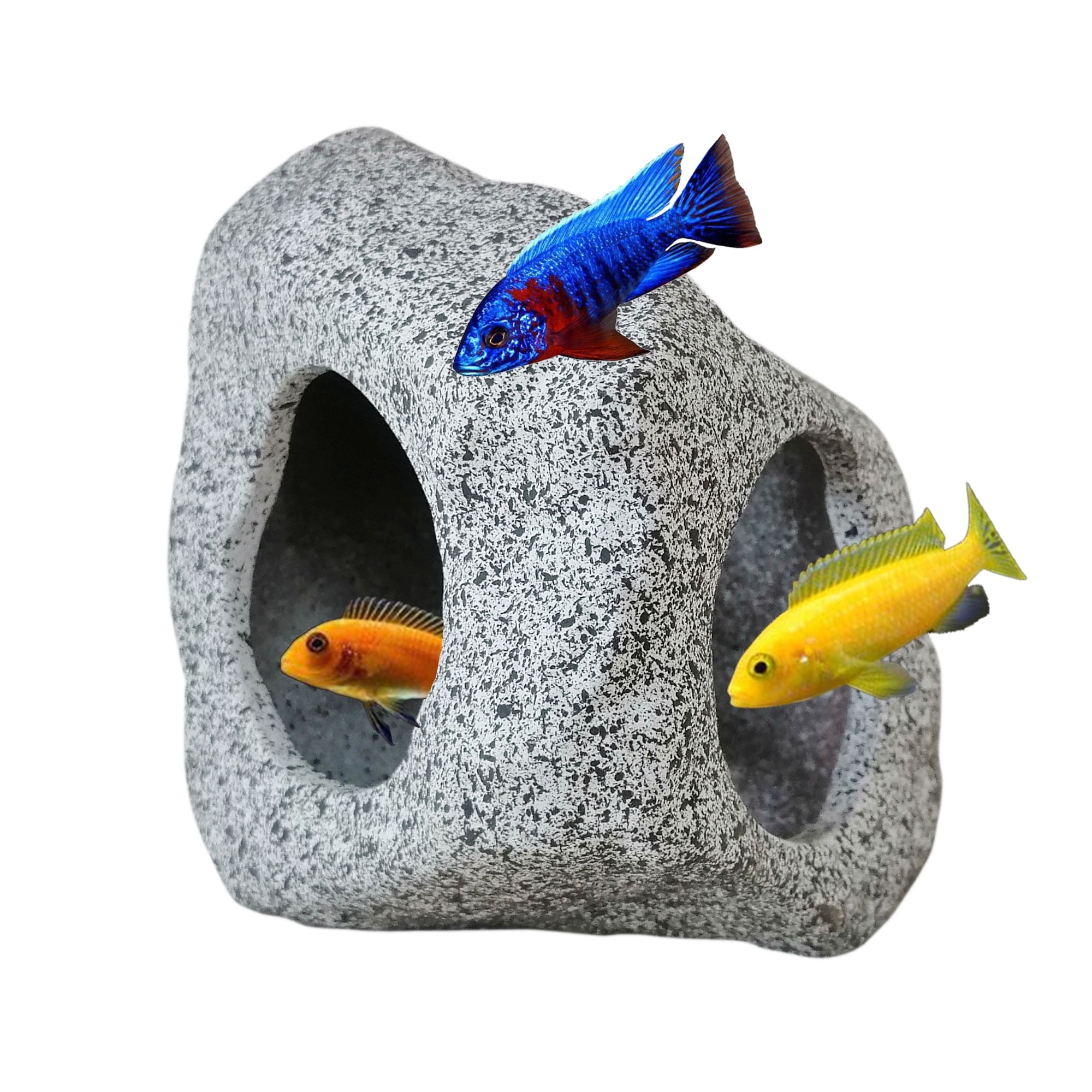 YUANBAO Aquarium Hideaway Rock Cave, Ceramic Fish Tank Decor for Betta ...