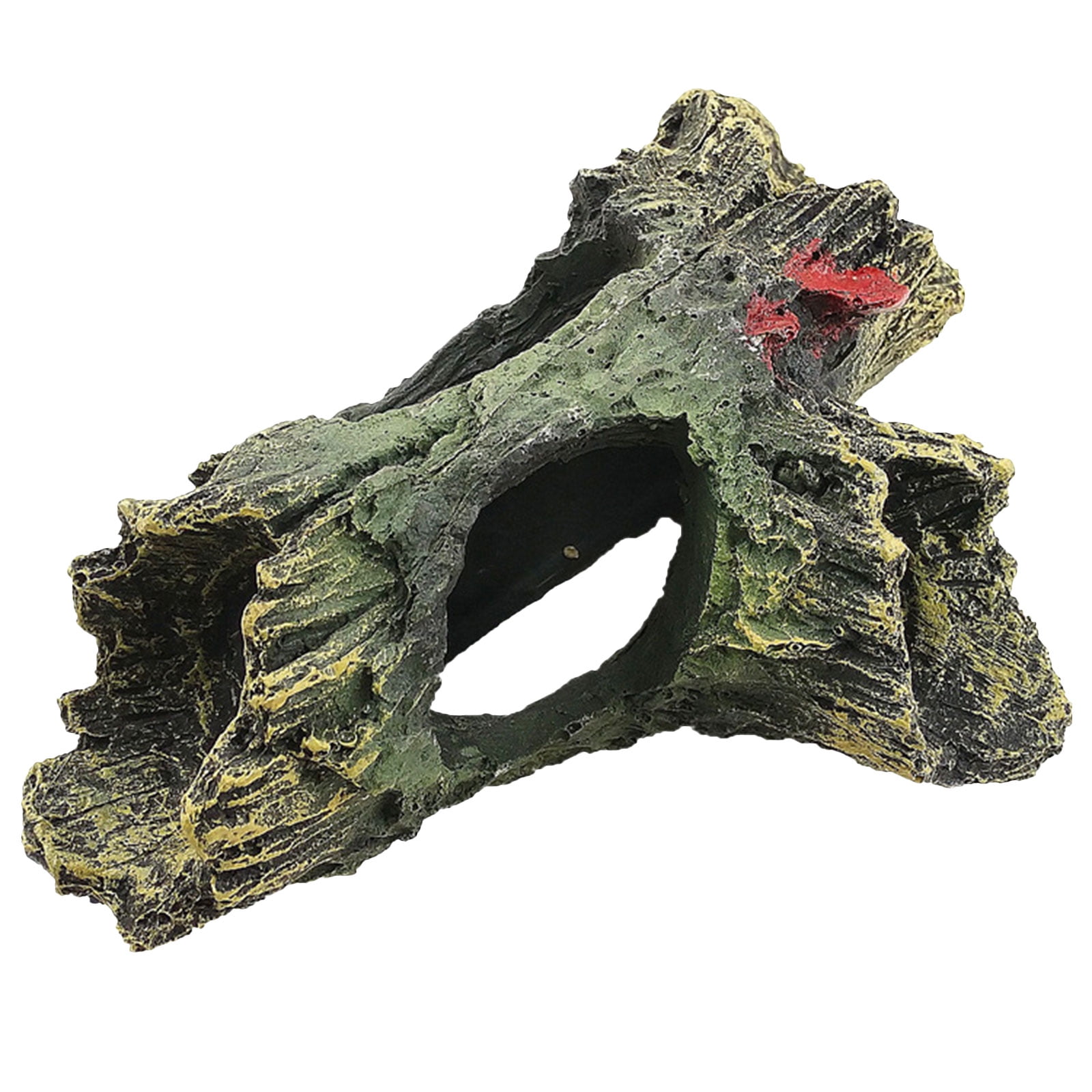 Aquarium Hollow Log Decor Multifunction Resin Fish Hiding Cave Non ...