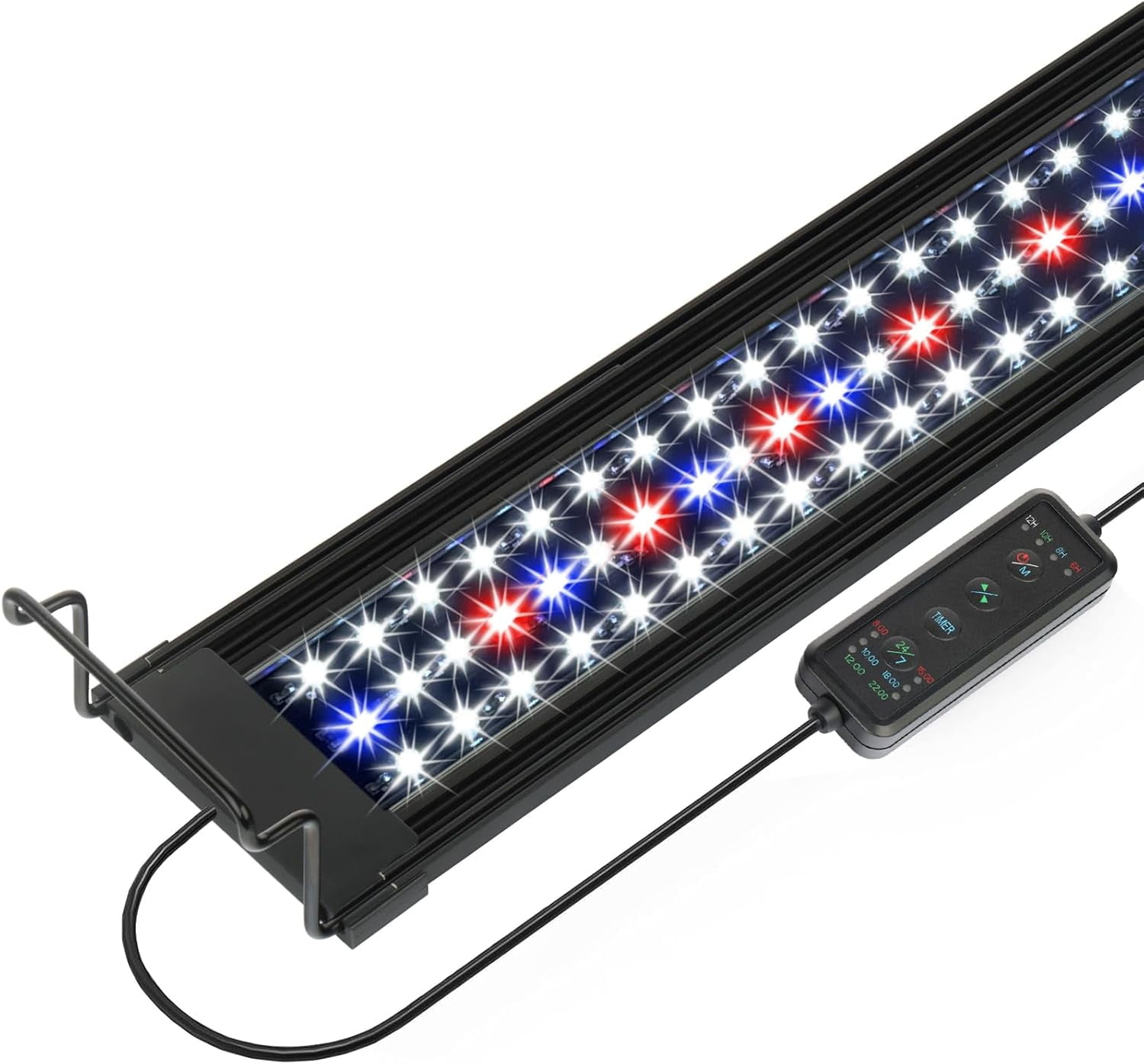 Aquarium LED Light 48 Inch with Timer, 24/7 Cycle, 5 Dimmable Brightness, Sunrise/Sunset ...