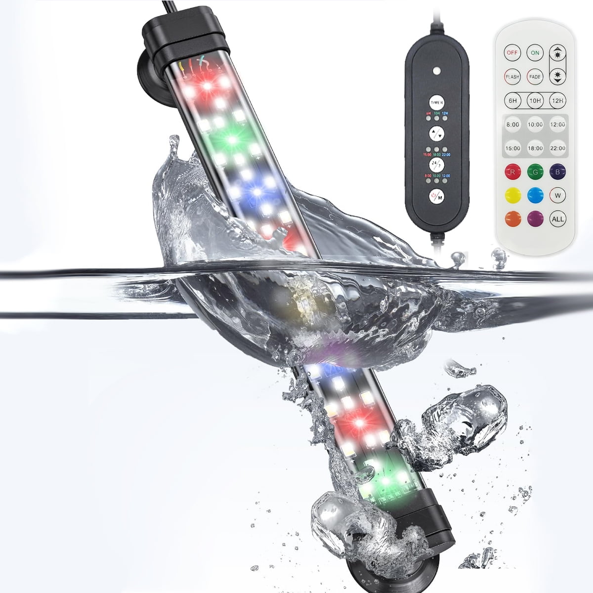 Aquarium LED Light Fish Tank Light Full Spectrum White Blue Red Green Multi Color LEDs with 24/7 ...