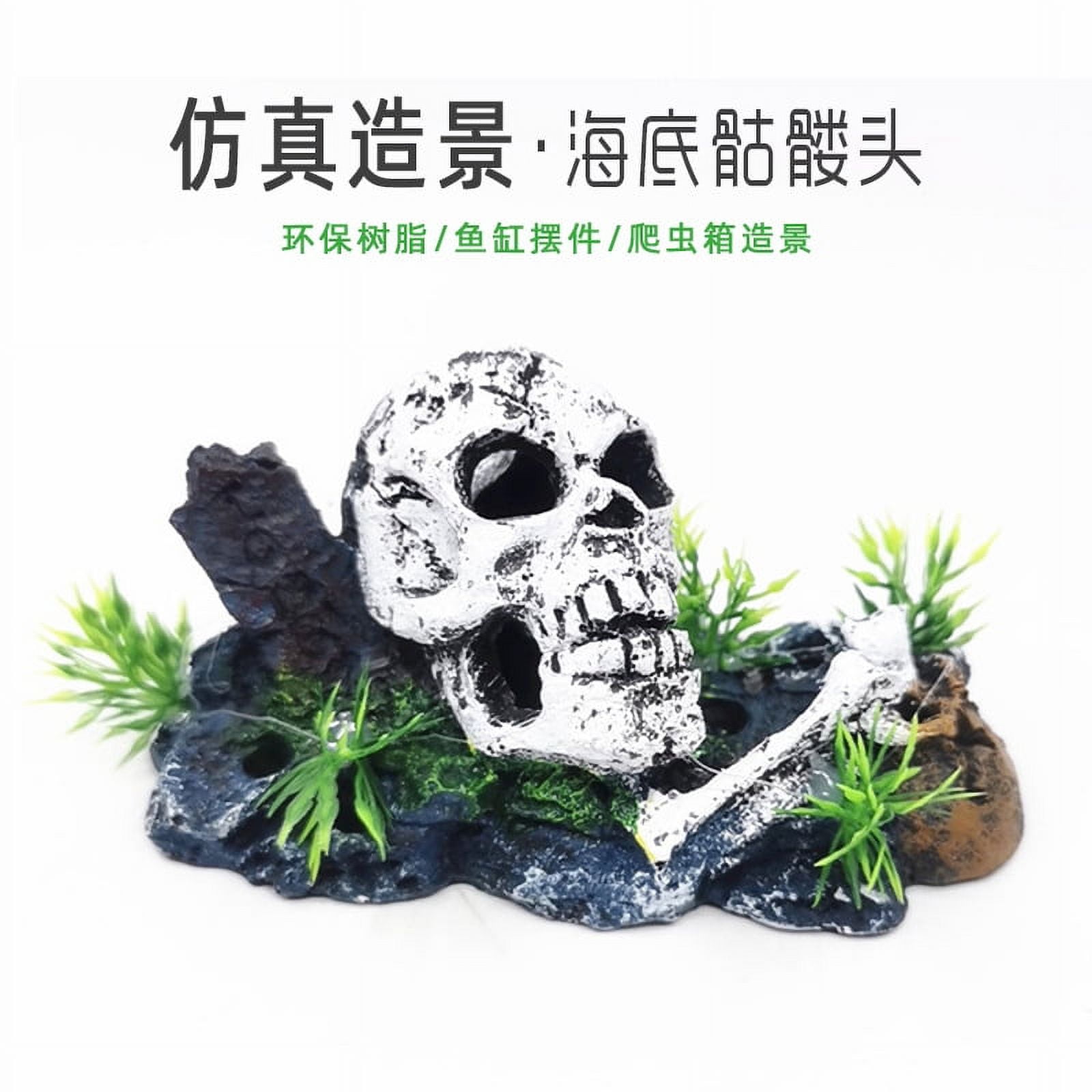 Aquarium Landscape Skull Head Statue Fish Tank Ornament Fish Tank ...