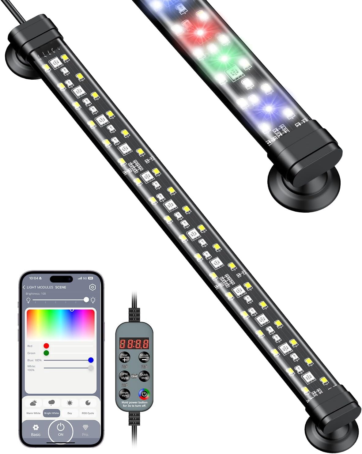 Aquarium Light with for , 6.5W 12 inch Full Fish Tank Light for 13-22 ...