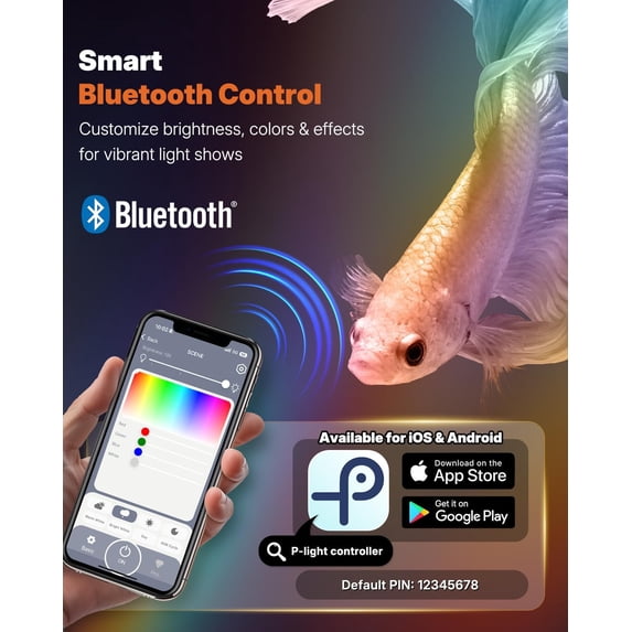 Aquarium Light with Bluetooth for Plants, 14W 27.5 inch Full Fish Tank ...