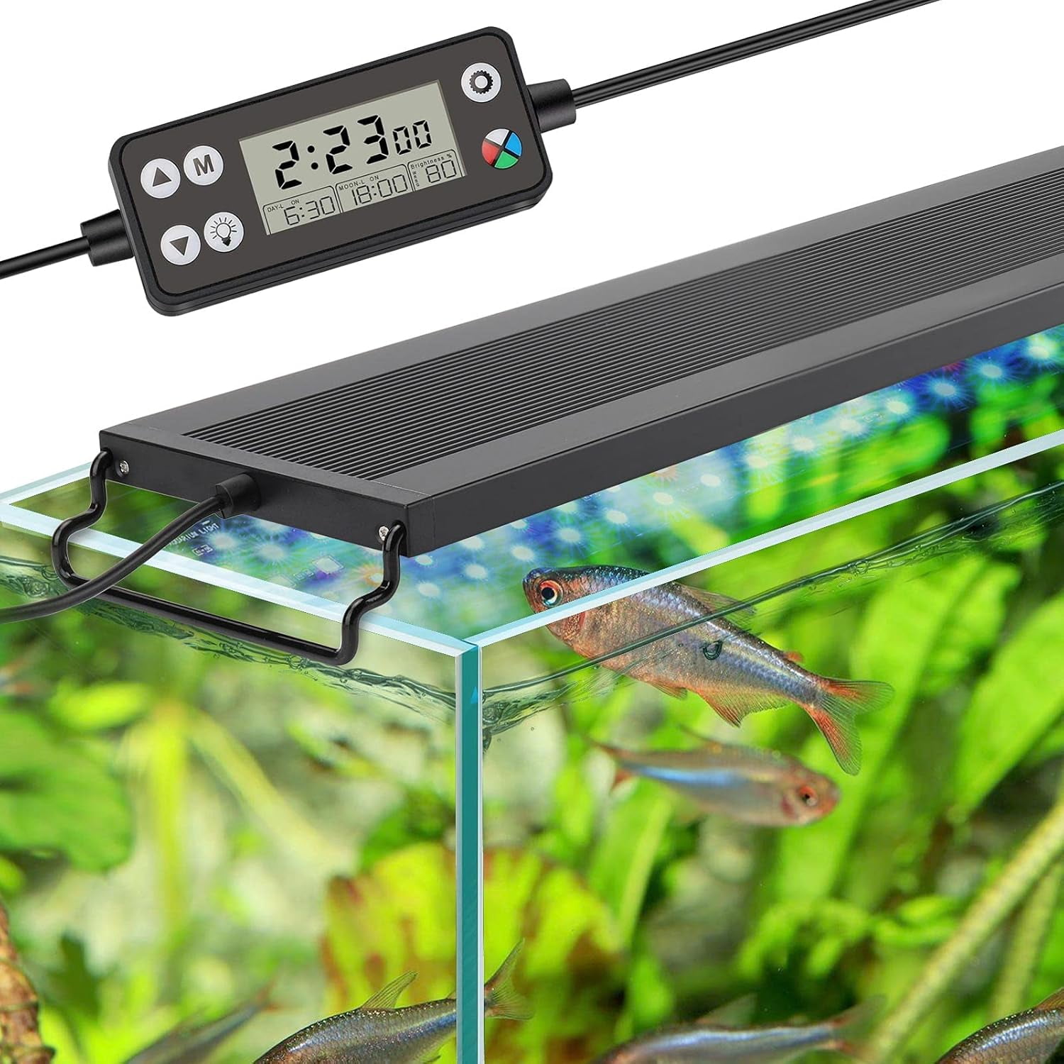 Off Aquarium Light, Full Fish Tank Light with LCD , 24/7 Lighting Cycle ...