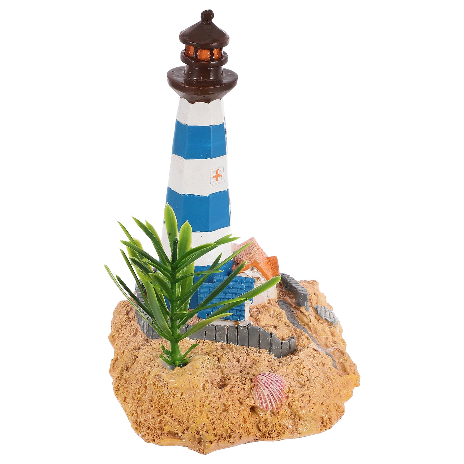 Aquarium Lighthouse Tower Mini Resin Lighthouse Ornament Fish Tank ...