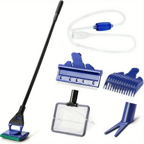 Aquarium Maintenance Kit, 5-in-1 Gravel Cleaner with Hand Pump Siphon ...