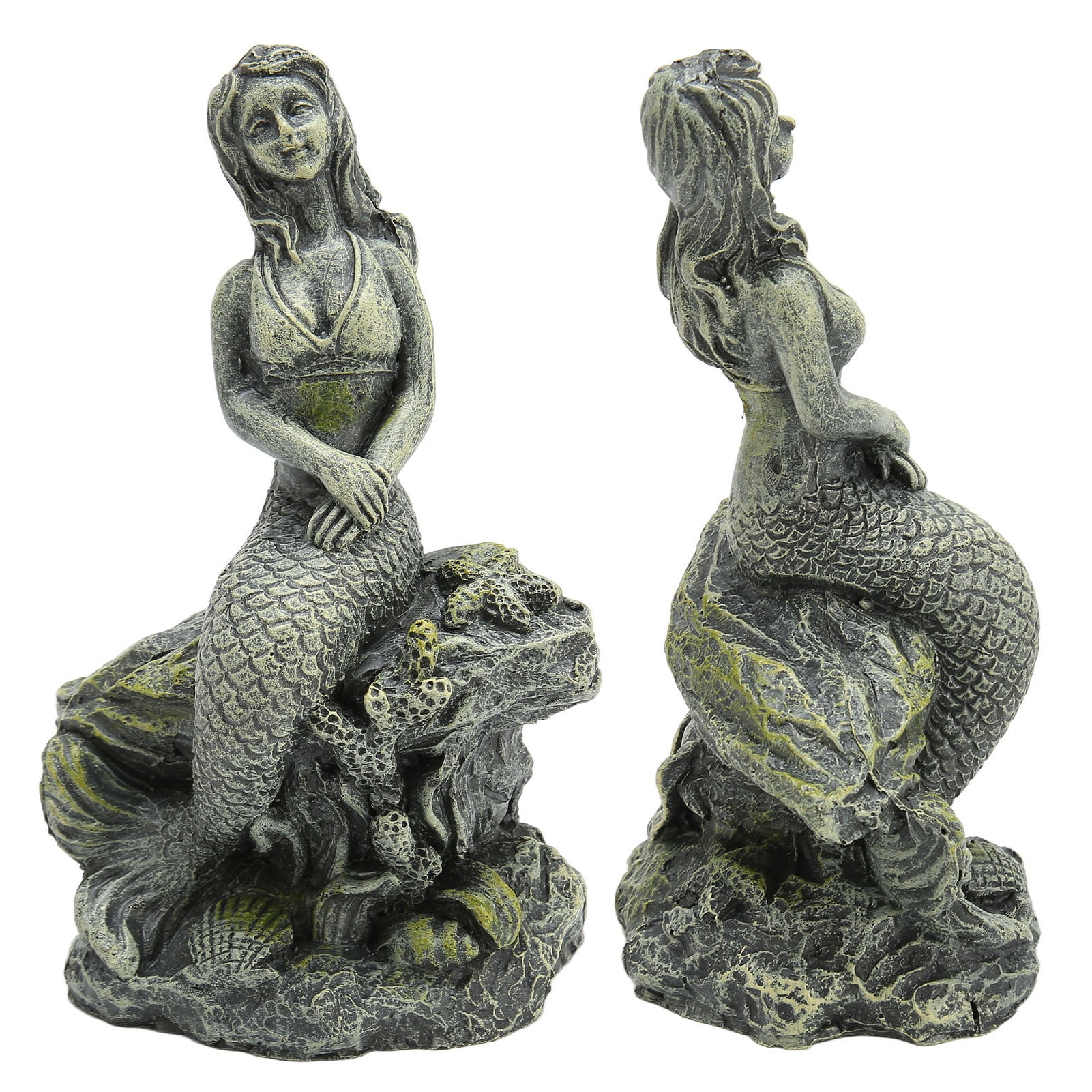 Aquarium Mermaid Statue, Safe Resin Beautiful Fish Tank Mermaid Decor ...