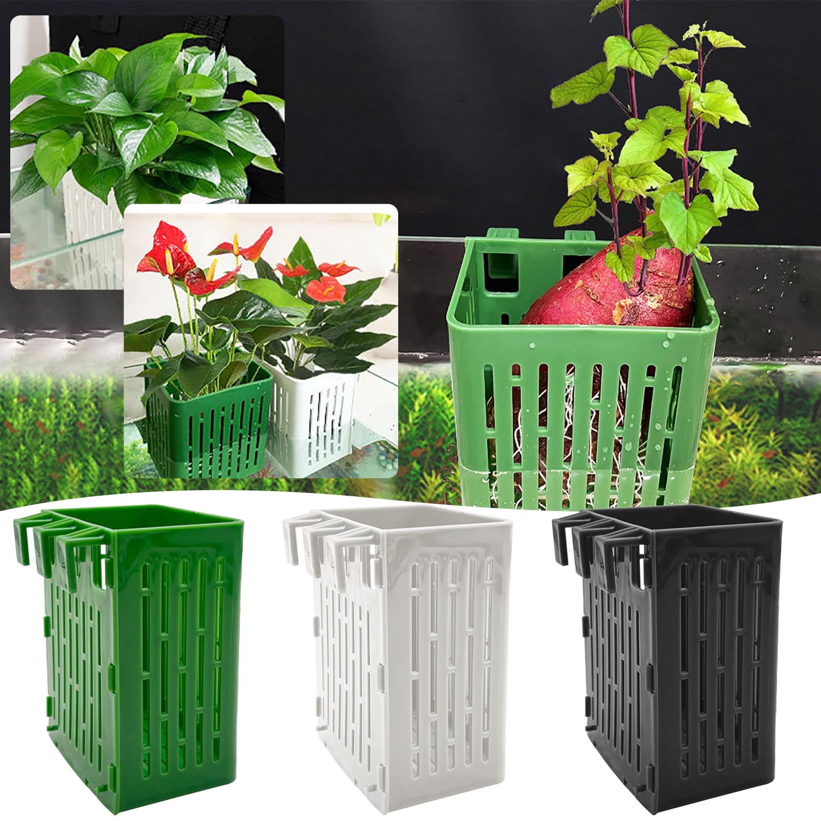 Aquarium Plant Growing Kit - 2 PCS Wall Mounted Hydroponic Baskets for ...