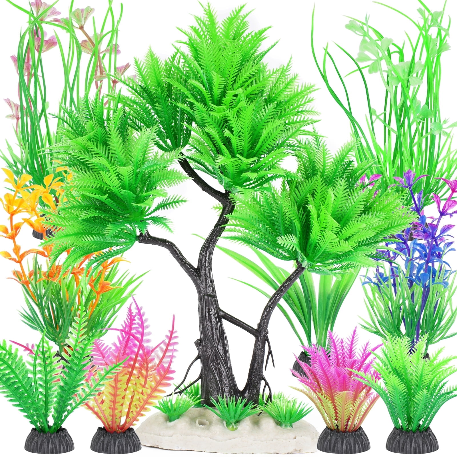 Aquarium Plastic Plants Artificial Decorations Accessories, Small to ...