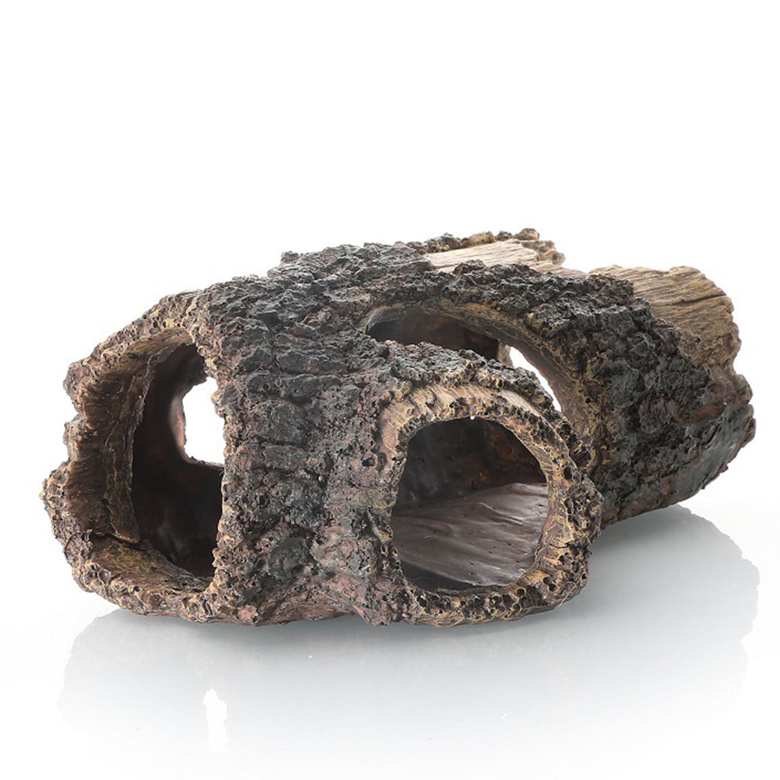 Aquarium Resin Tree Trunk Ornament, Hollow Log Cave Fish Tank ...