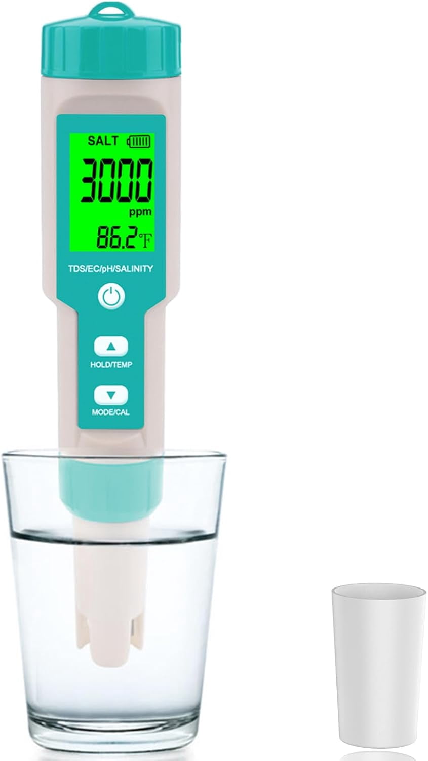 Aquarium Salt Tester -Pool Salt Tester, Versatile 5 in1 Salinity, PH ...