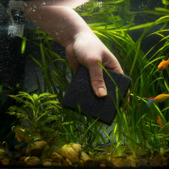 Aquarium Scrubber Supplies Hand Held Scrubber Pad Fish Tank Glass ...