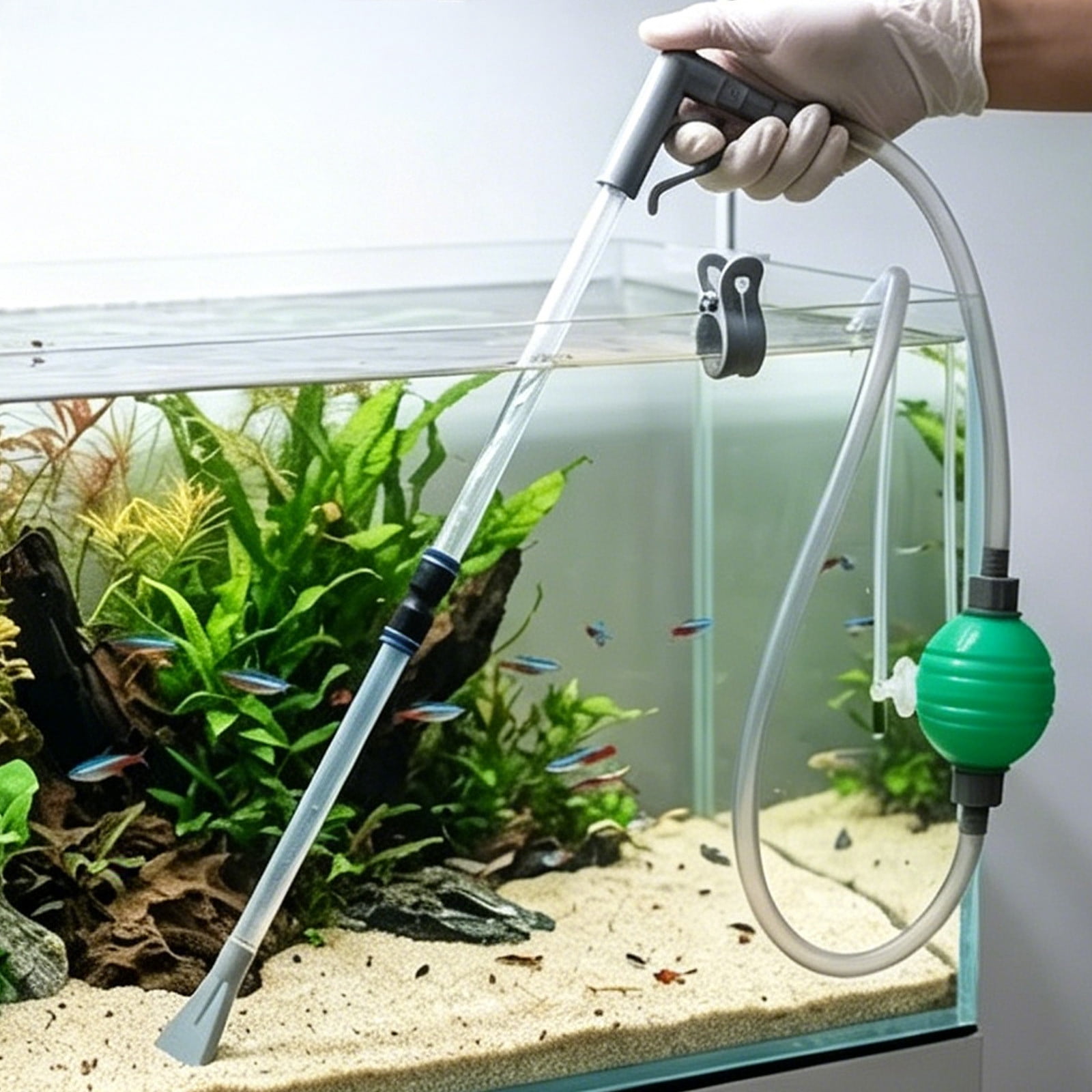 Aquarium Siphon Vacuum 210cm Fish Tank Gravel Cleaner Sand Washer ...