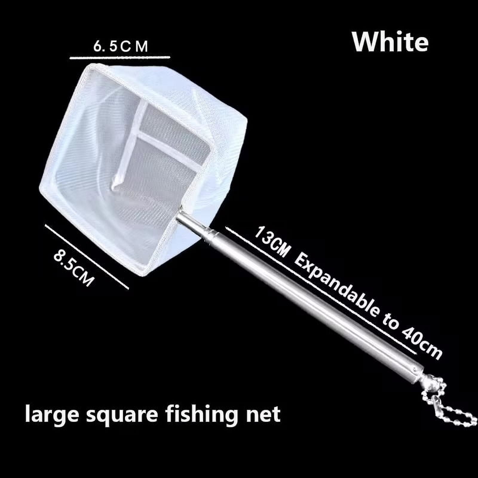Aquarium Square Fish Net with Suction Cup Extendable Long Handle Fine ...