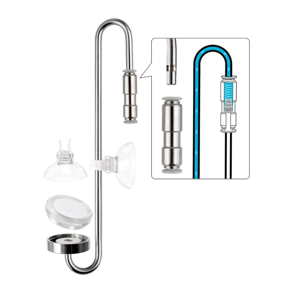 Aquarium Stainless Steel CO2 Diffuser Atomizer with Integrated Check ...