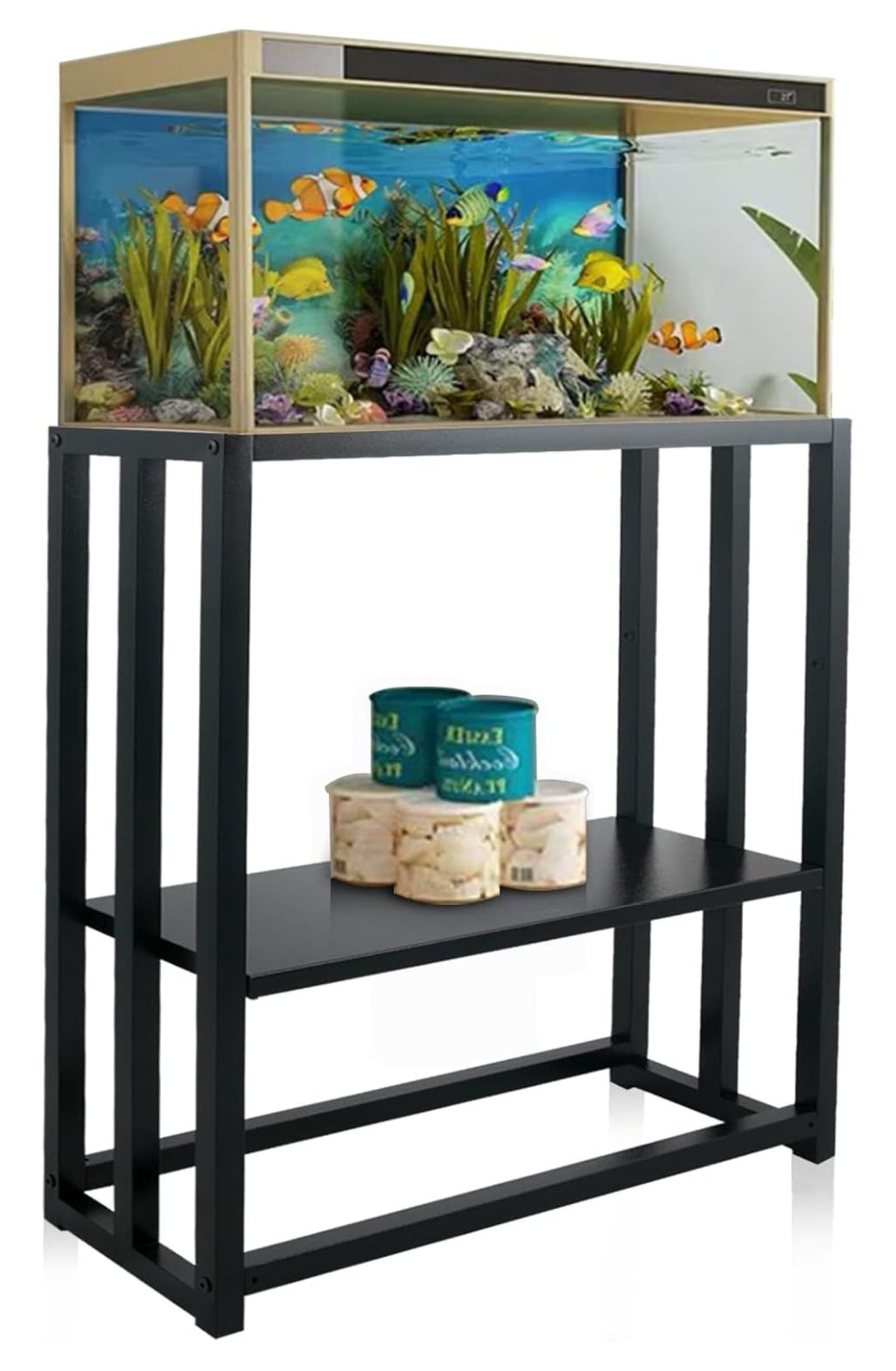 Aquarium Stand Fish Stand - 20 Gallon Heavy Duty Steel Fish Aquarium Organizer 2 Tier Easy to ...