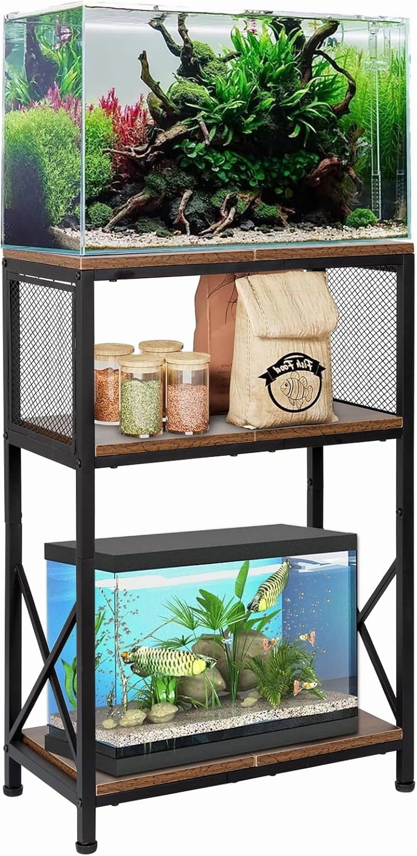 Aquarium Stand, Fish Tank Stand with Storage, 3 Tier Metal Frame ...