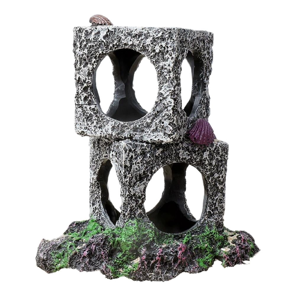 Aquarium Stone Hideaway Decoration, Resin Stone Decor with Multiple ...