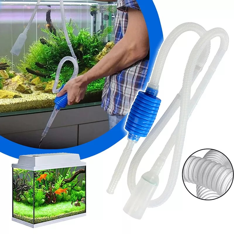 Aquarium Tank Vacuum Siphon Gravel Cleaner Pump Water Change Safe for ...